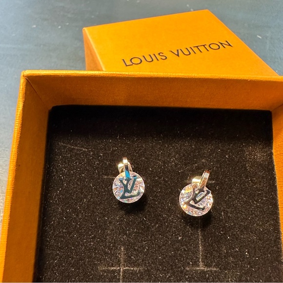 Jewelry | Lv Logo Silver Sparkle Stud Earrings | Poshmark